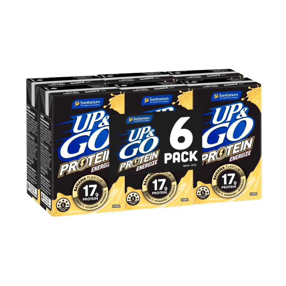 Buy Sanitarium Up&go Protein Energize Liquid Breakfast Banana 250ml 6 ...
