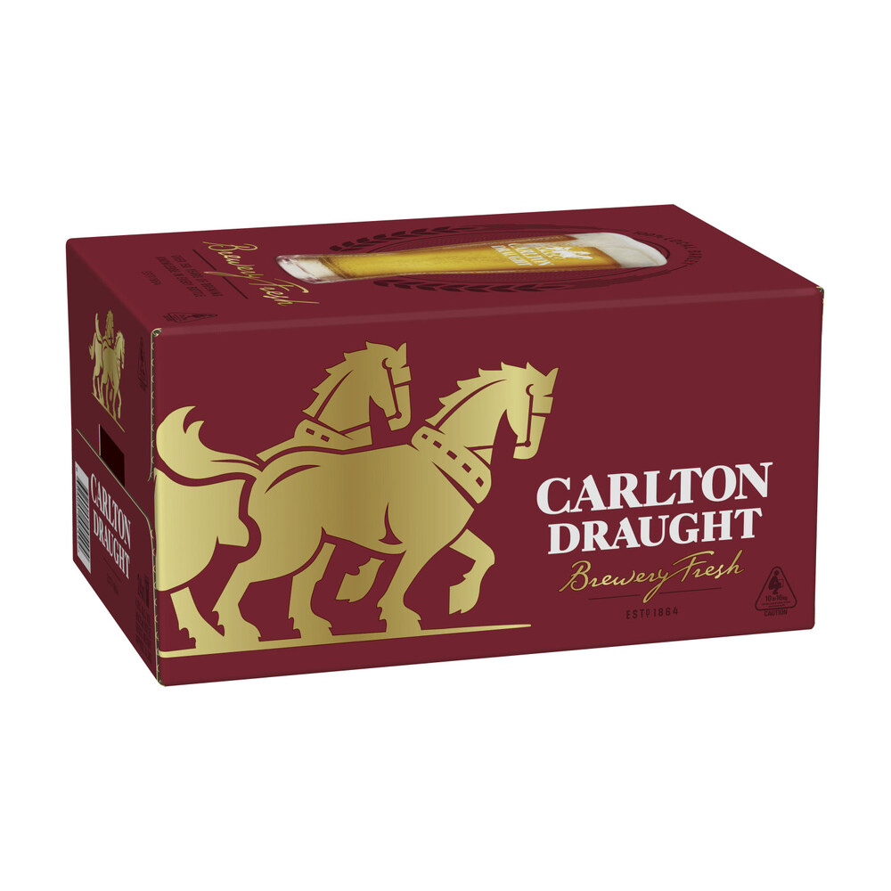 Buy Carlton Draught Bottle 375ml 24 Pack | Coles