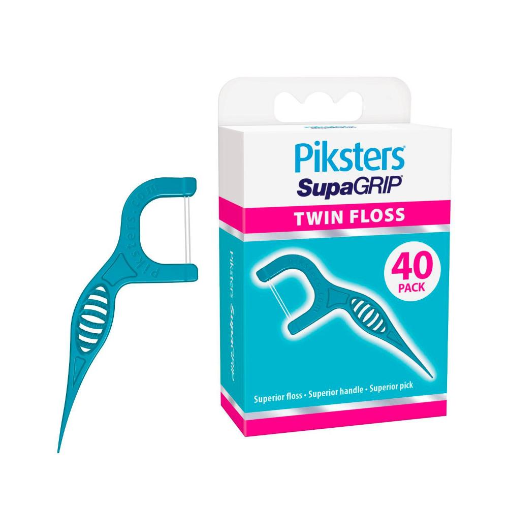 Buy Piksters Supagrip Floss Picks Twin 40 Pack | Coles