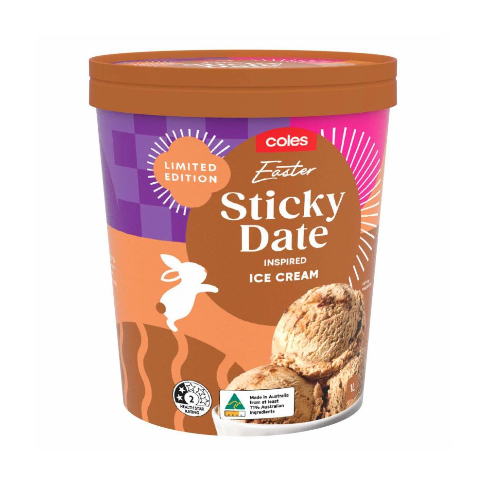 Buy Coles Easter Sticky Date Ice Cream Tub 1L | Coles