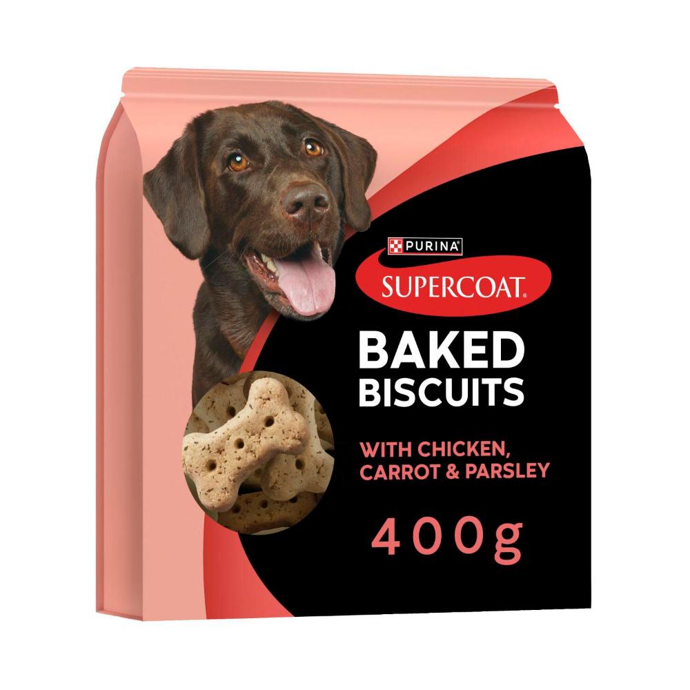Buy Supercoat Chicken Parsley & Carrot Baked Biscuits Dog Treats 400g ...