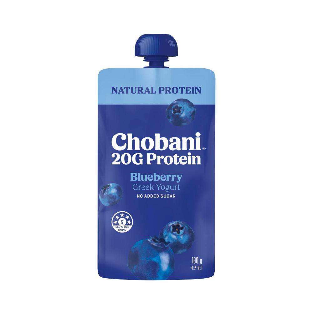 Buy Chobani 20g Protein Yogurt Pouch Blueberry 190g | Coles