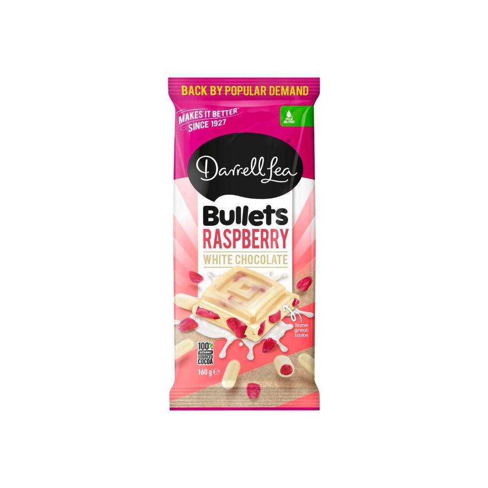 Buy Darrell Lea Raspberry Block White Chocolate 170 GRAM | Coles