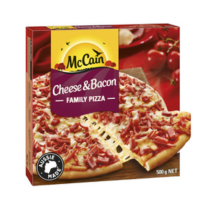 Buy McCain Frozen Cheese & Bacon Family Pizza 500g | Coles
