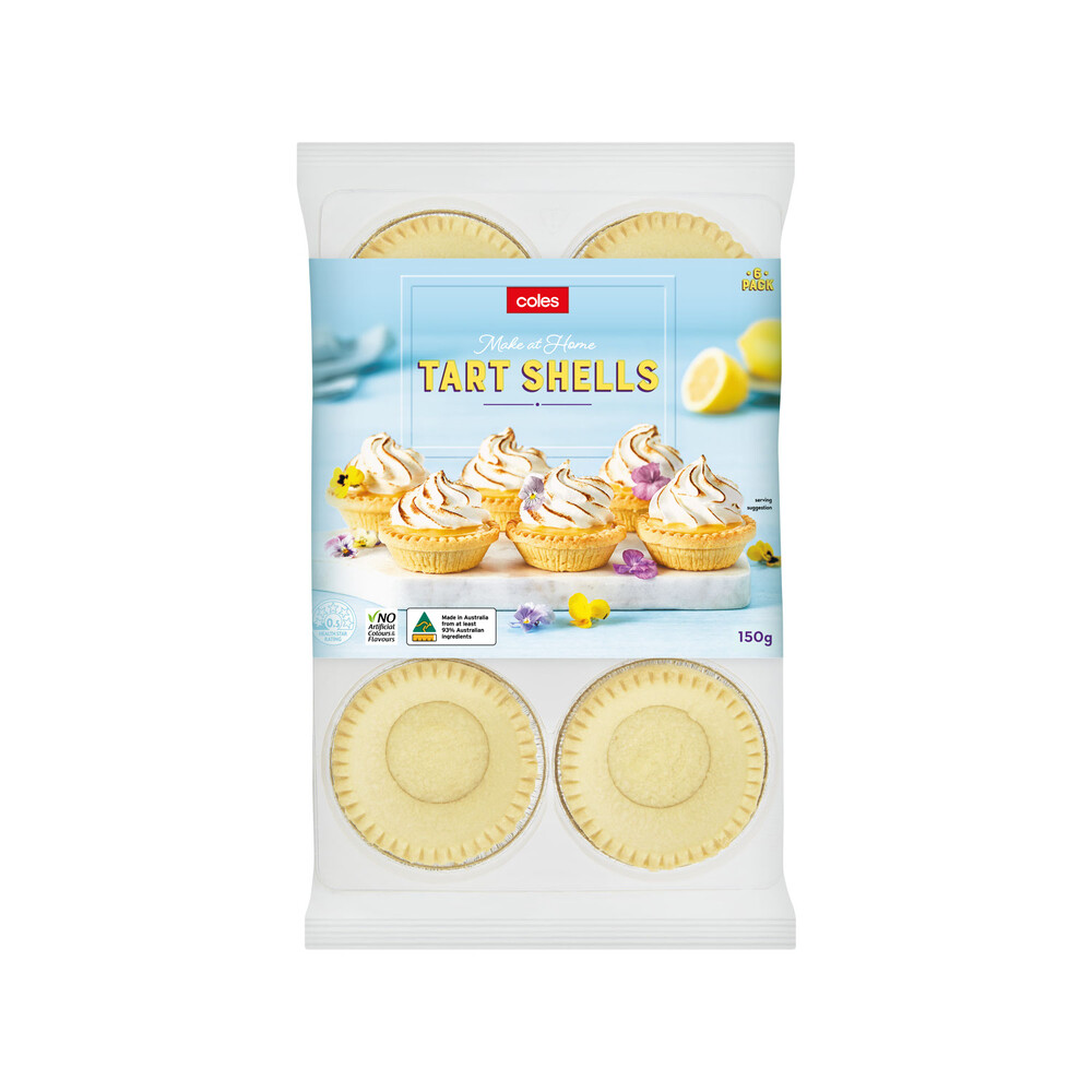 Buy Coles Tart Shells 6 pack 150g | Coles