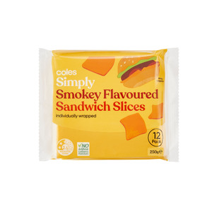 Calories in Coles Smoke Flavoured Cheese Slices 12 Pack calcount