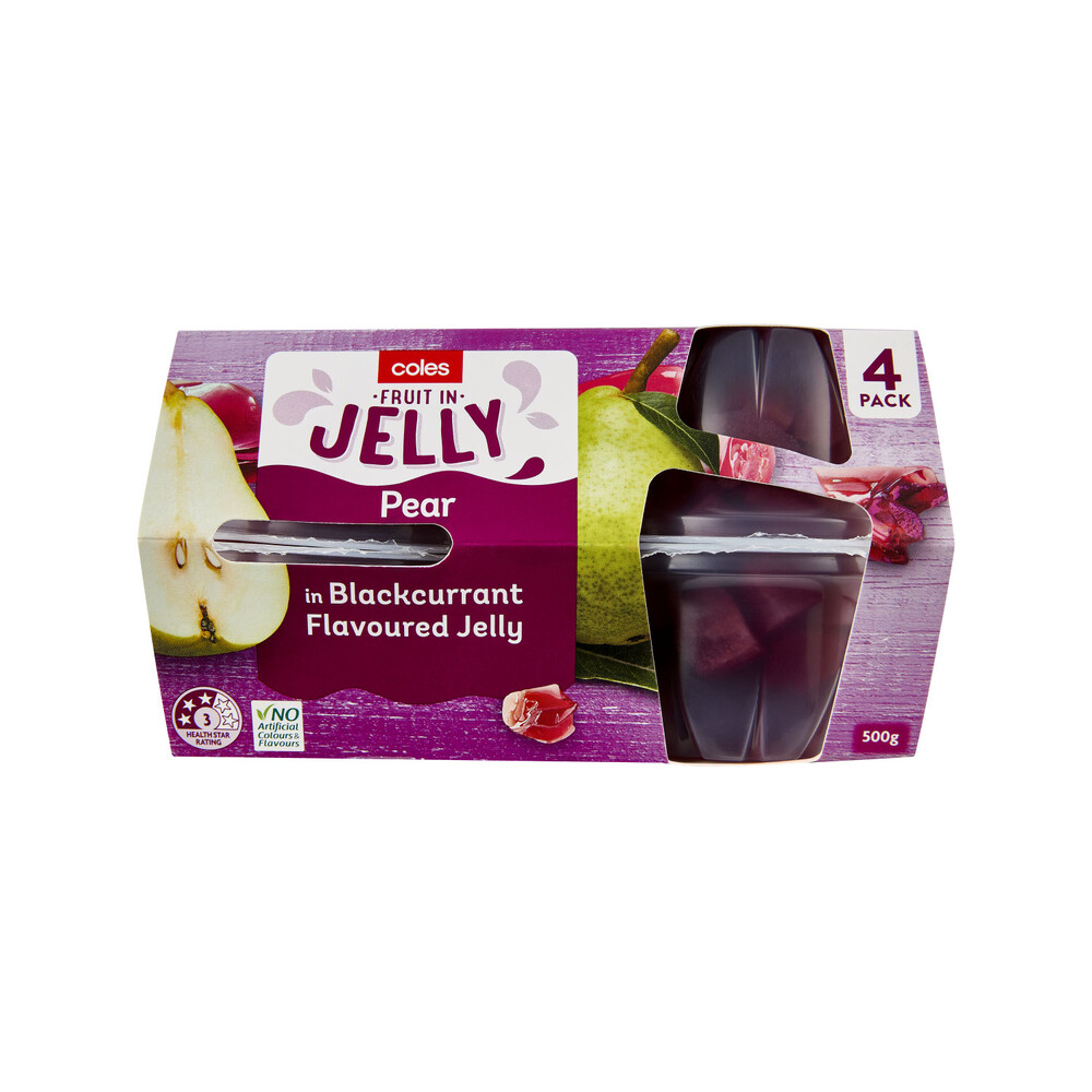 Buy Coles Pears In Blackcurrant Jelly 4 Pack 500g | Coles