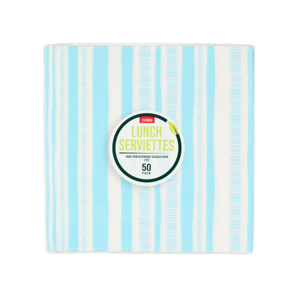 Buy Coles Patterned Lunch Serviettes 50 Pack | Coles