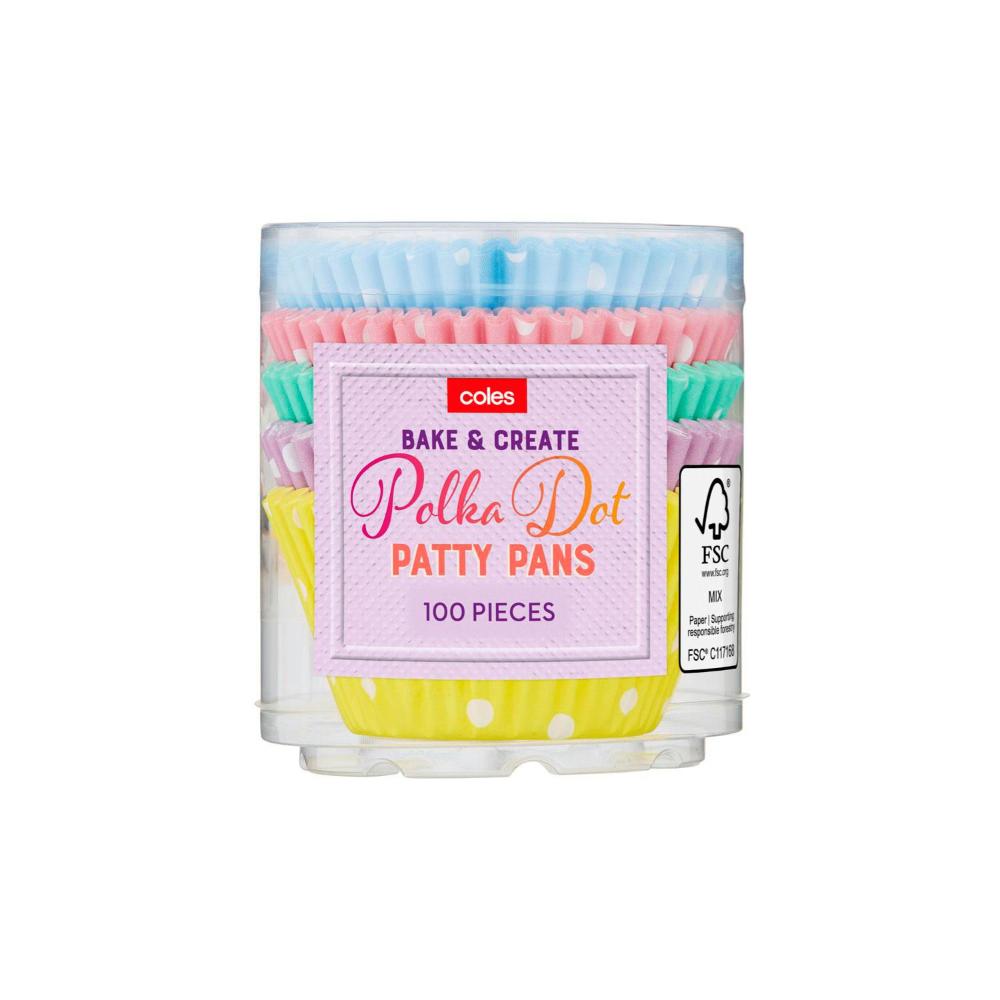 Buy Coles Bake & Create Polka Dot Patty Pans 100 pack | Coles