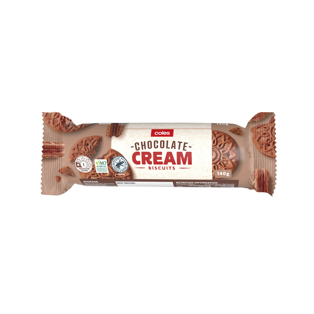 Buy Coles Chocolate Cream Biscuit 140g | Coles
