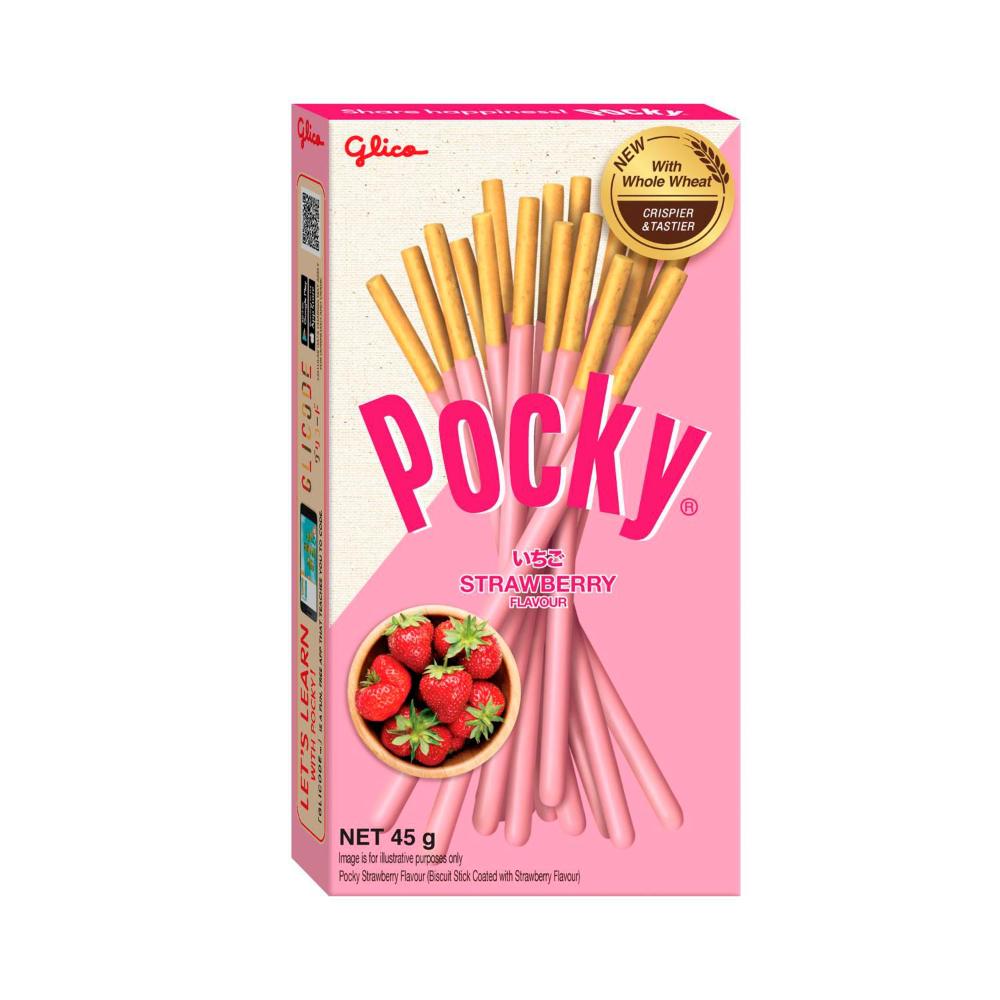 Buy Glico Pocky Strawberry Biscuit Sticks 45g | Coles