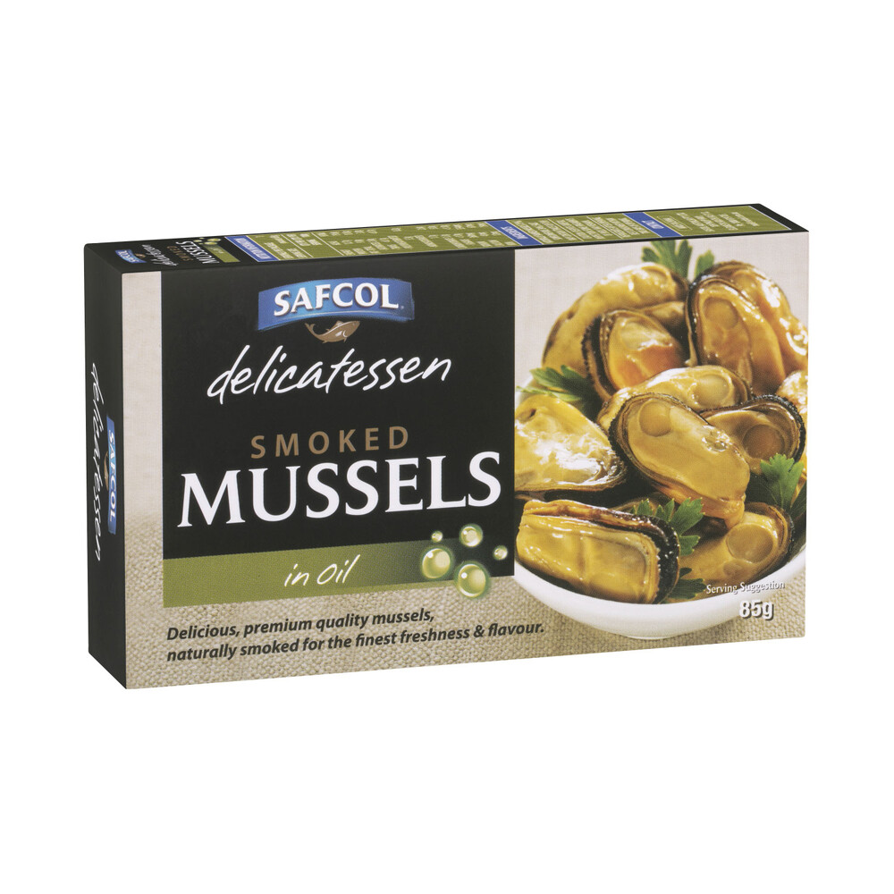 Buy Safcol Smoked Mussels In Oil 85g | Coles