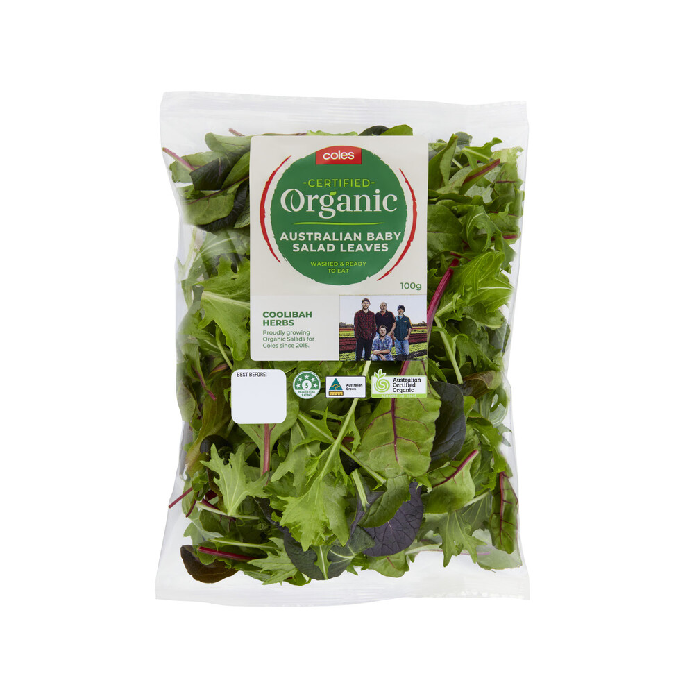 Buy Coles Organic Baby Salad Leaves Lettuce Mix 100g | Coles