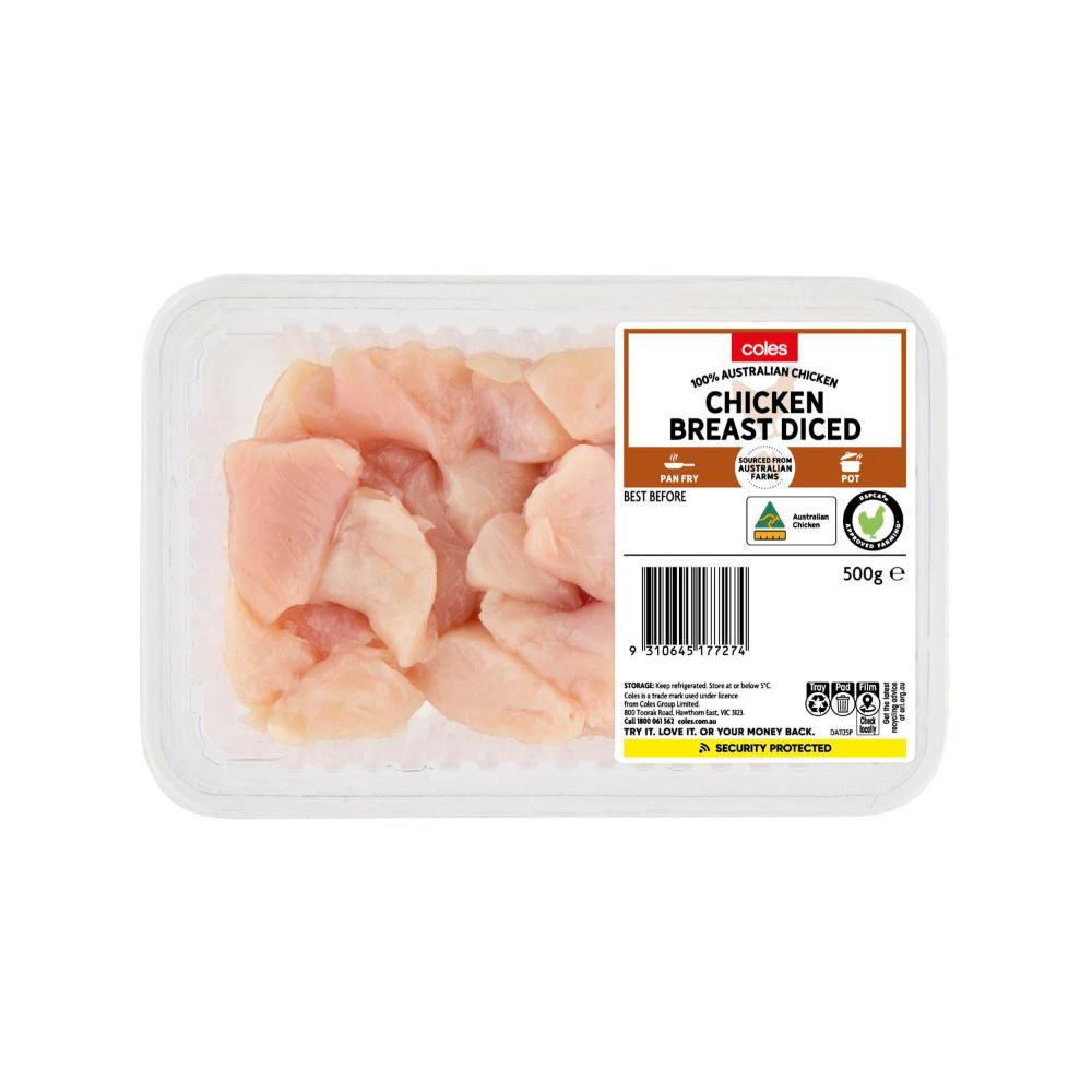 Buy Coles RSPCA Approved Chicken Breast Diced 500g | Coles