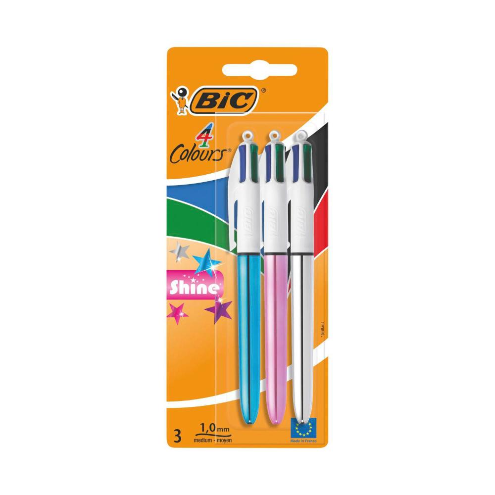 Buy Bic 4 Colours Pen Shine 3 Pack | Coles