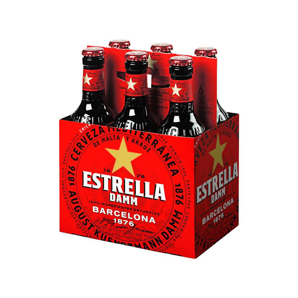 Buy Estrella Damm Lager Bottle 330ml 6 Pack | Coles