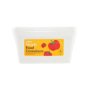 Buy Coles Simply Food Containers 1L 4 pack | Coles