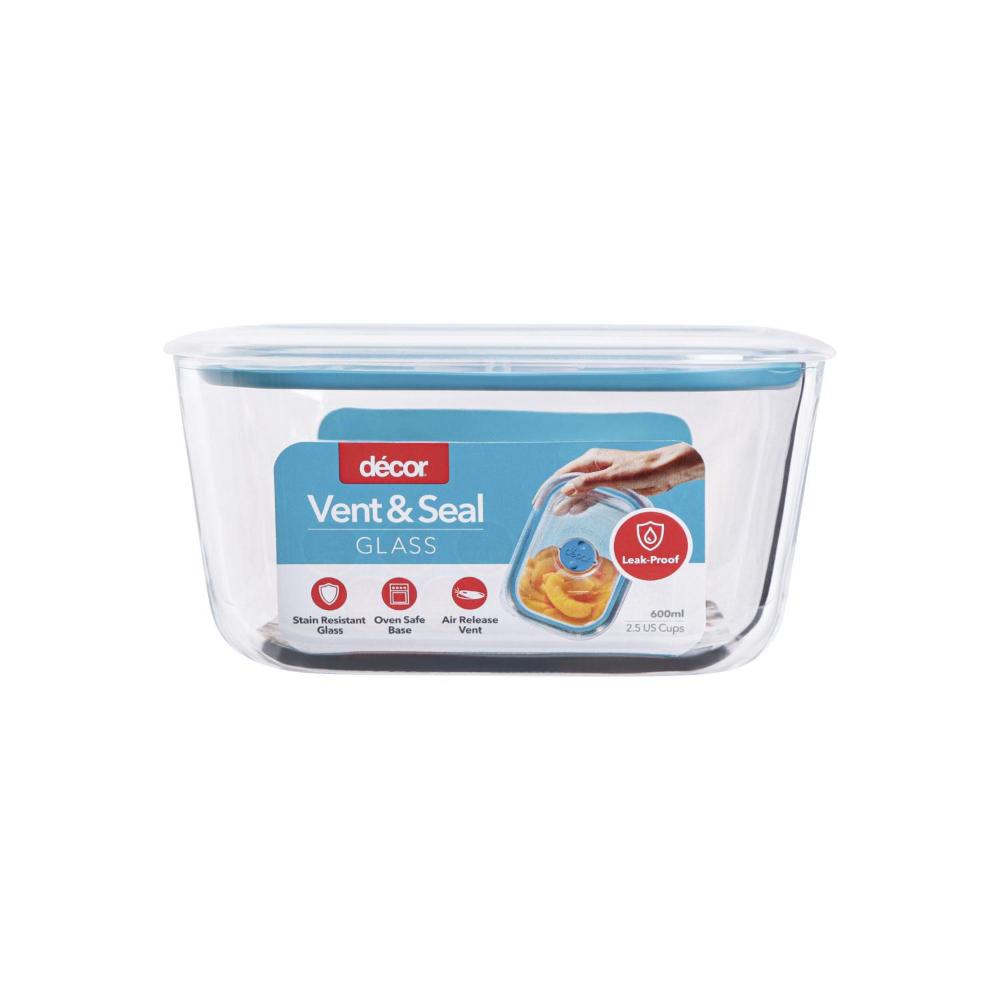 Buy Decor Vent & Seal Leak Proof Glass Container 600ml 1 each | Coles
