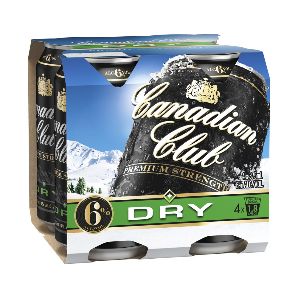 Buy Canadian Club Premium And Dry Can 375ml 24 Pack | Coles