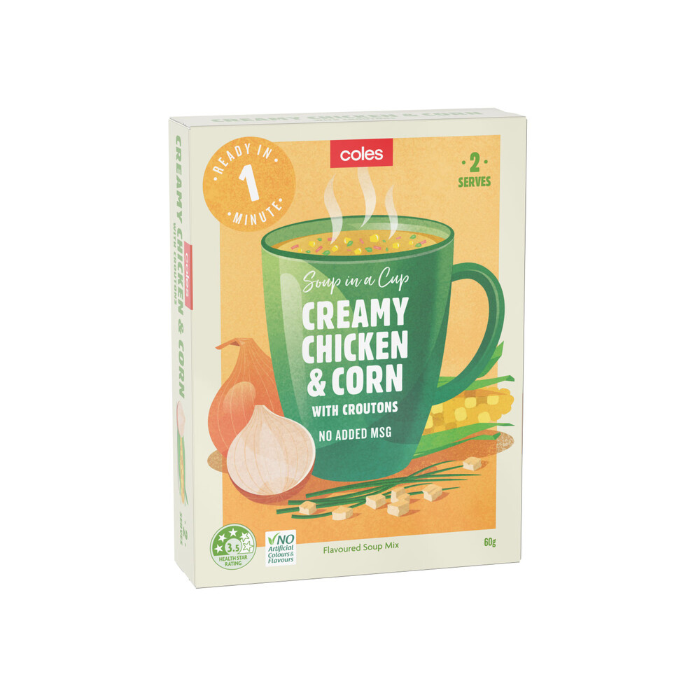 Buy Coles Chicken Corn With Croutons Soup Serves 2 60g | Coles