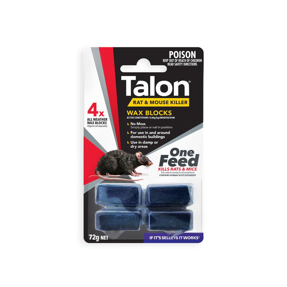 Buy Talon Rat Mouse Bait Wax Blocks 72g | Coles