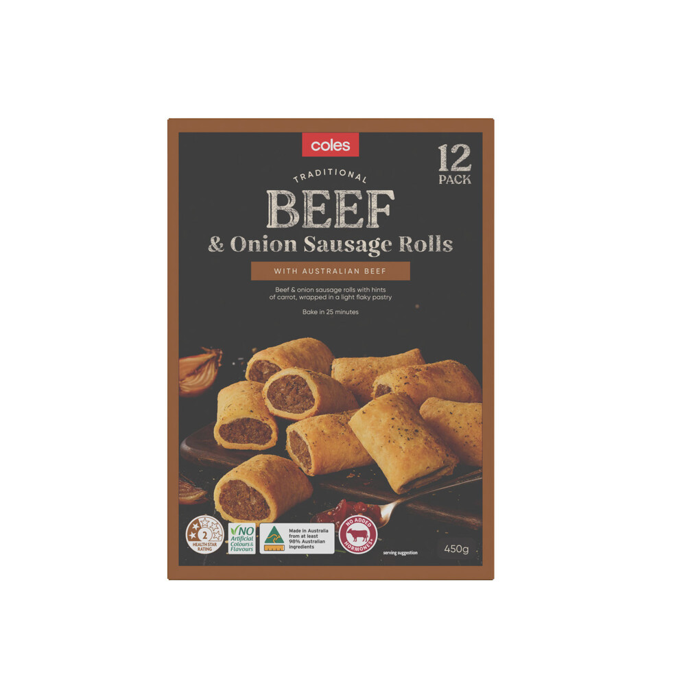 Buy Coles Beef & Onion Party Sausage Roll 450g | Coles
