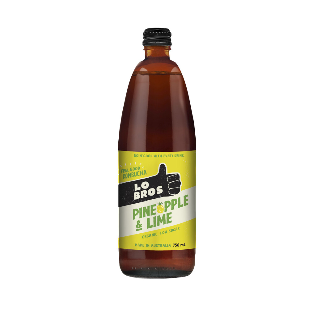 Buy Lo Bros Organic Kombucha Pineapple And Lime 750mL | Coles