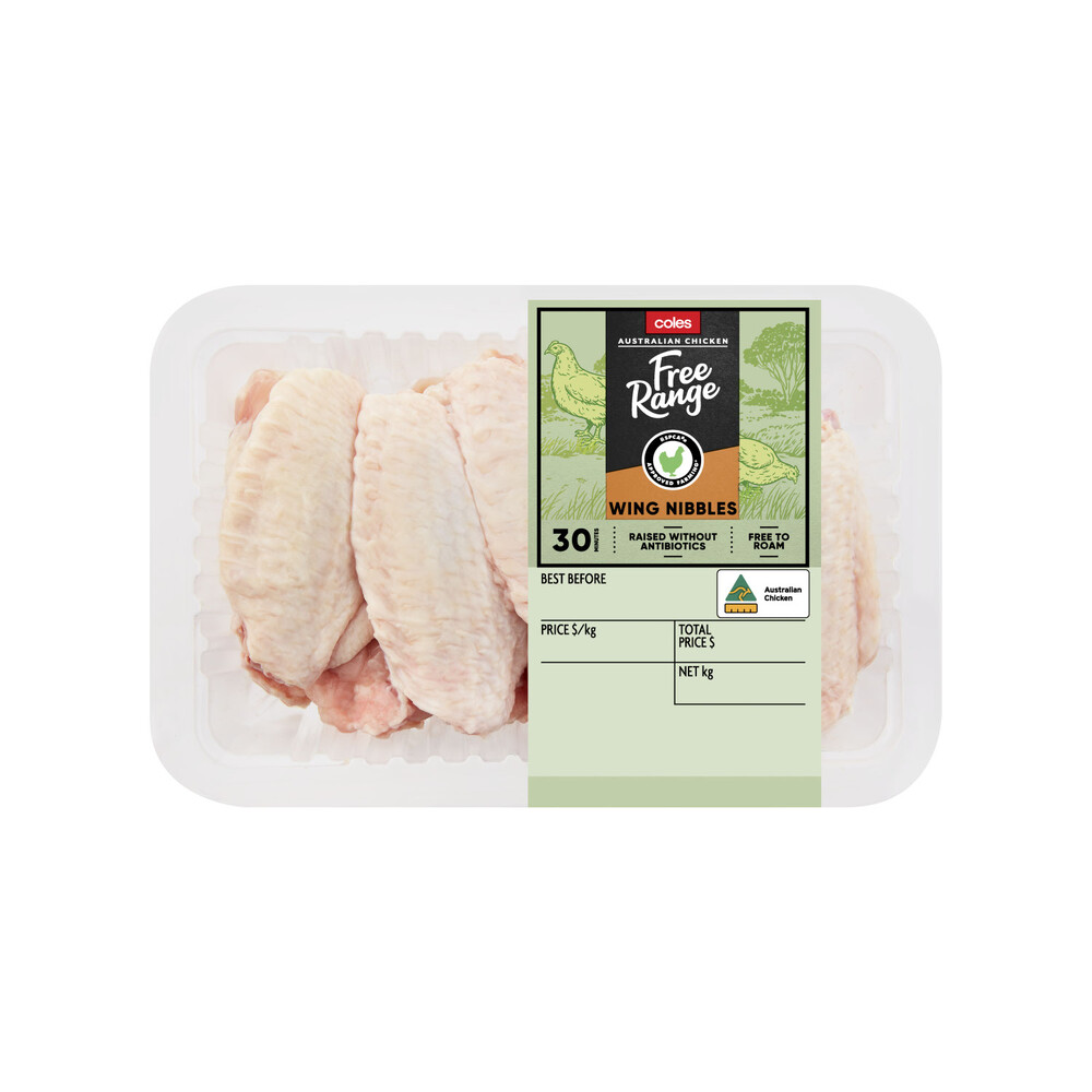 Buy Coles RSPCA Approved Free Range Chicken Wing Nibbles approx. 600g ...