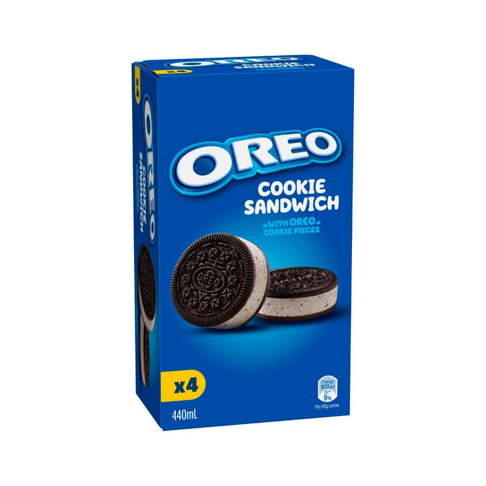 Buy Oreo Frozen Cookie Sandwich With Oreo Biscuit Pieces 4 Pack 440mL ...
