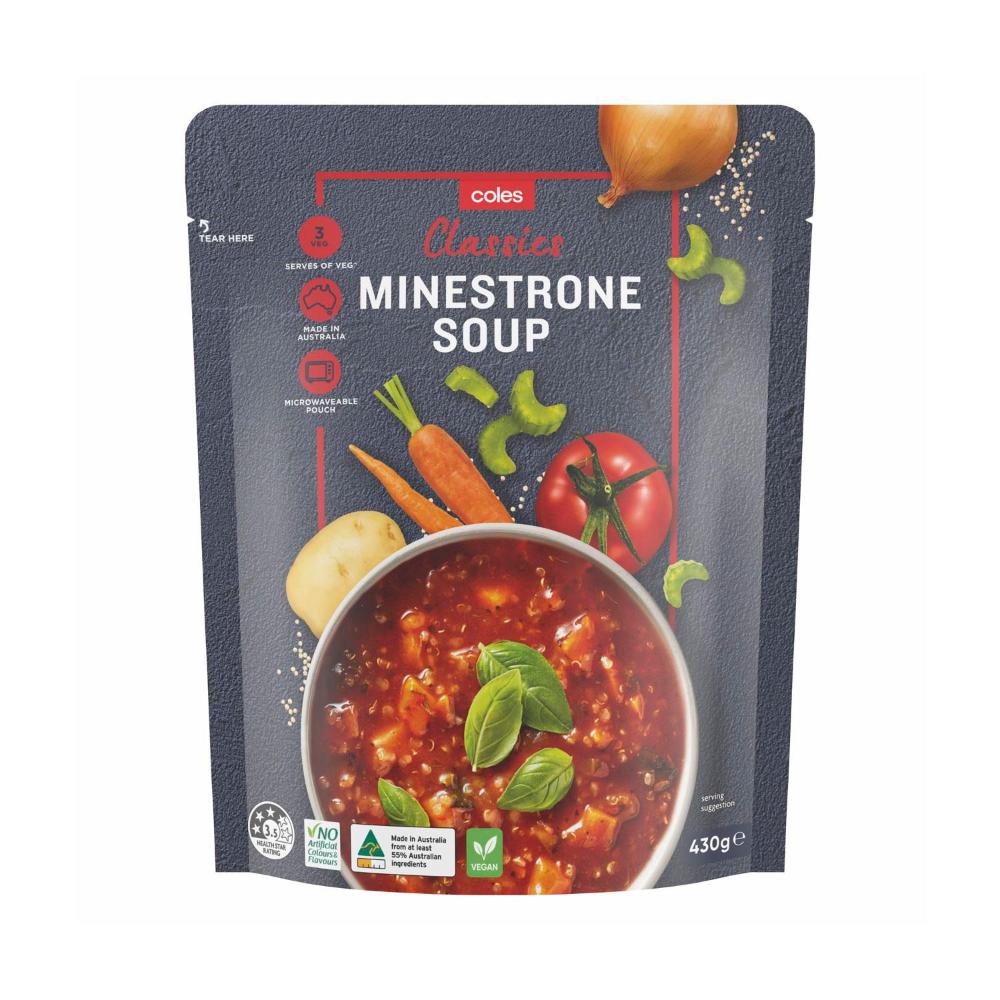 Buy Coles Minestrone Soup with Quinoa 430g | Coles