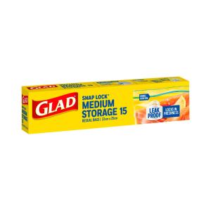 Buy Glad Snap Lock Storage Bags Medium 15 pack | Coles