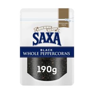 Buy Saxa Pepper Black Whole Peppercorns Refill 190g | Coles