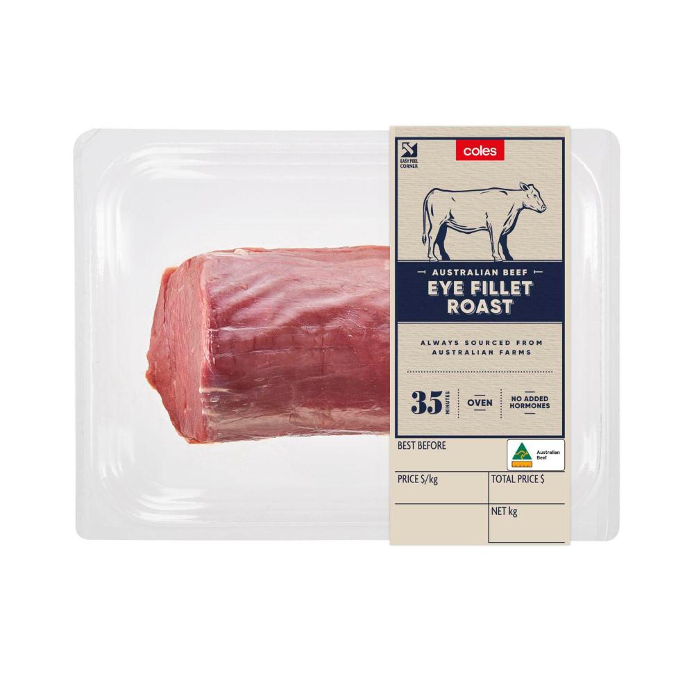 Buy Coles No Added Hormone Beef Eye Fillet Roast approx. 450g | Coles