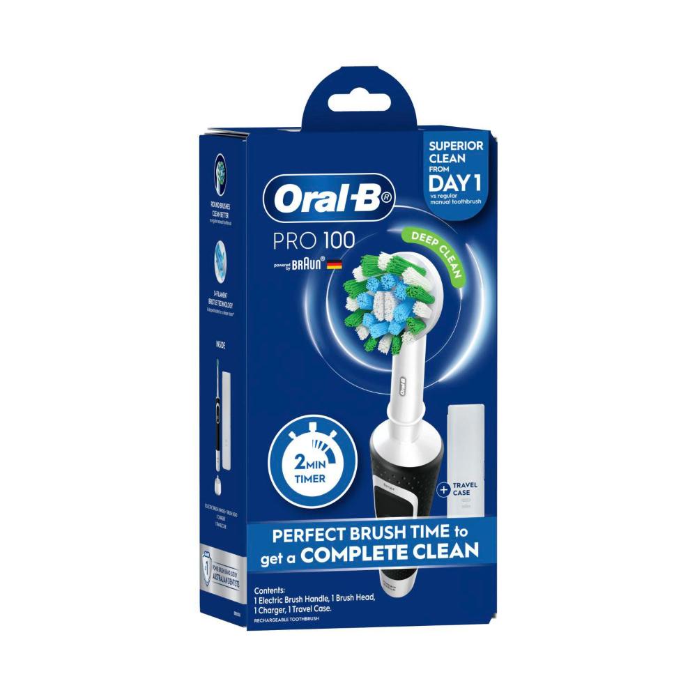 Buy Oral B Pro100 Cross Action Electric Toothbrush Black 1 Pack Coles