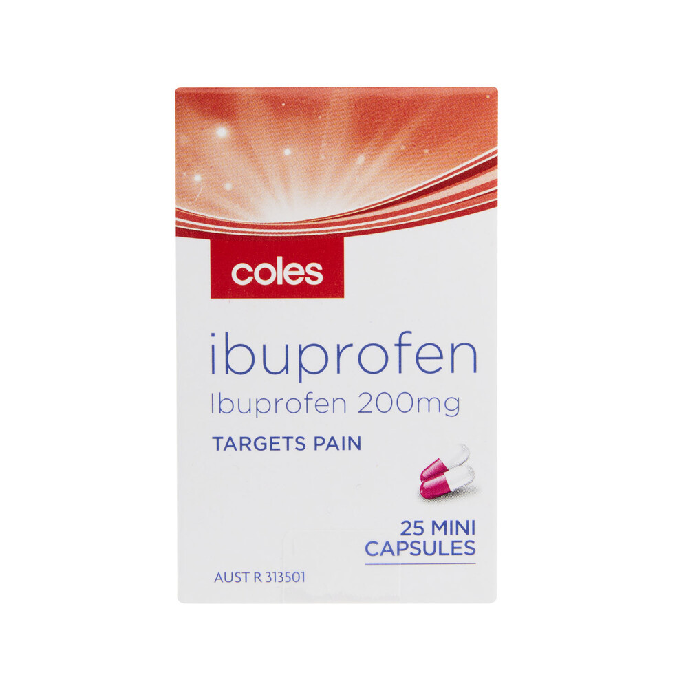 Buy Coles Ibuprofen Mini Capsules Bottle 25 pack | Coles