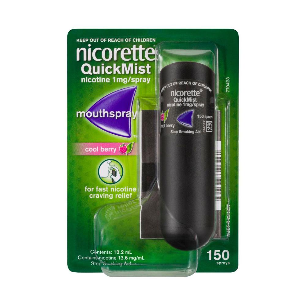 Buy Nicorette Quickmist Nicotine Spray Cool Berry 150 Sprays 13.2mL | Coles