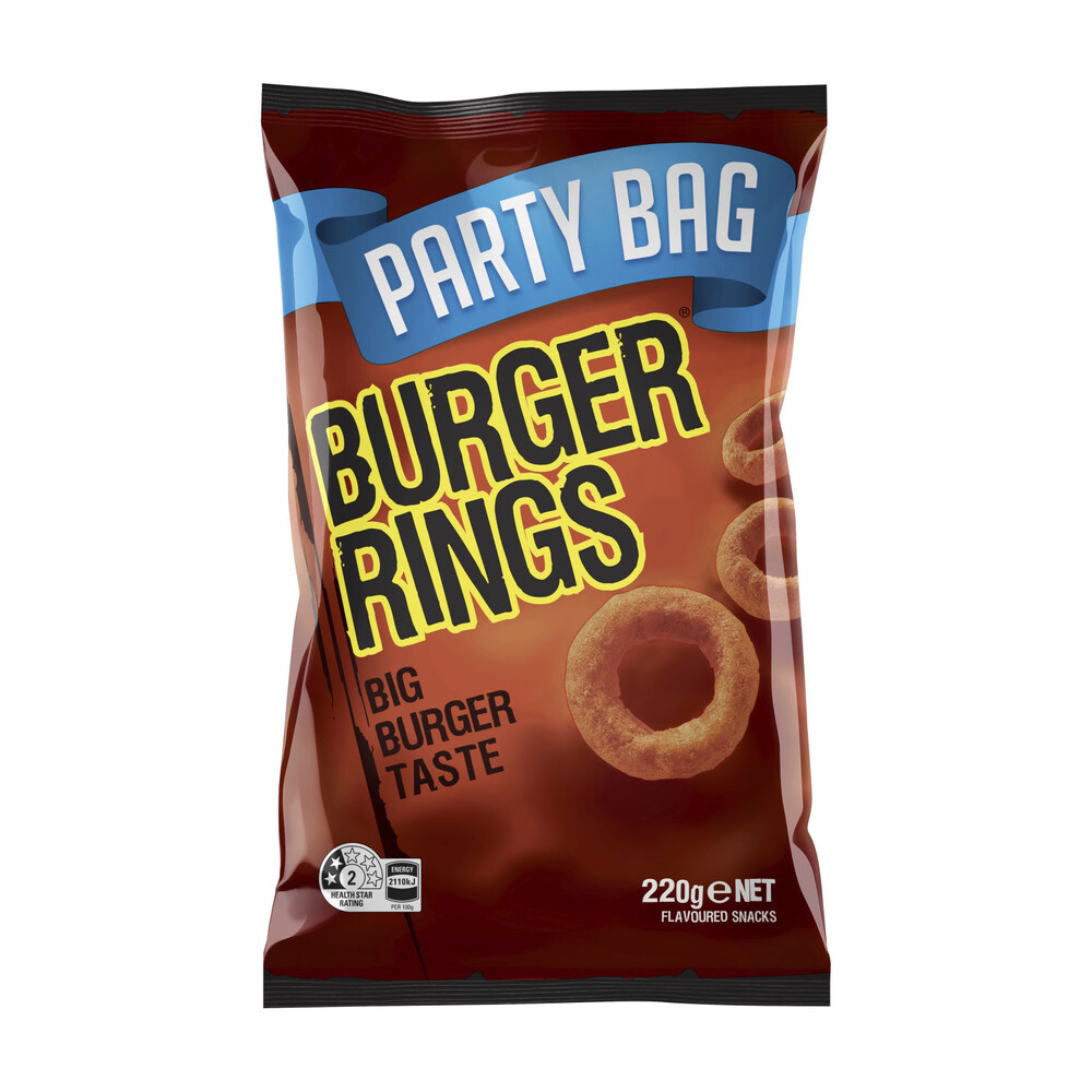 Buy Burger Rings Burger Snacks Party Size Bag 220g | Coles