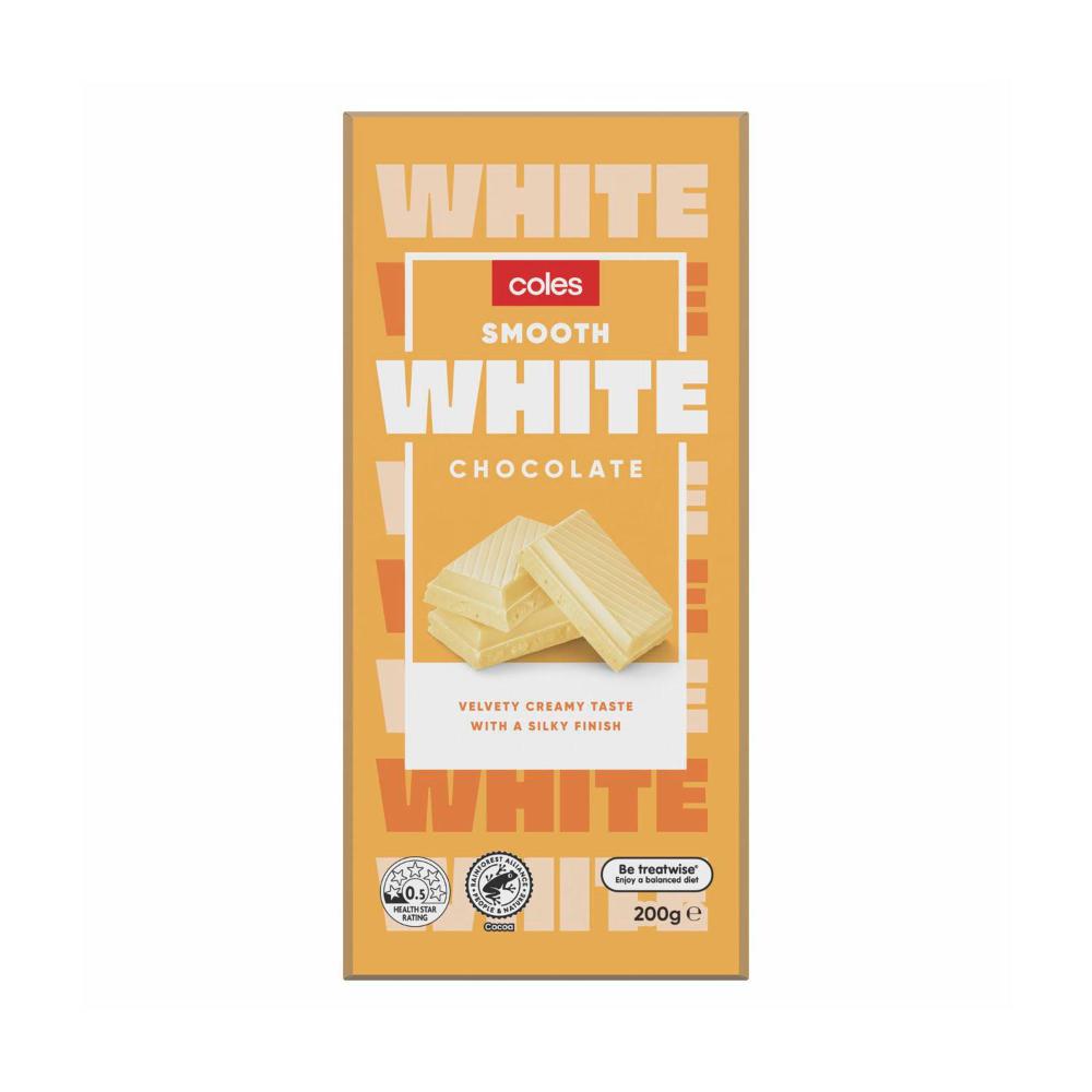 Buy Coles Belgian White Chocolate Block 200g | Coles