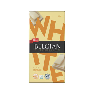Buy Coles Belgian White Chocolate Block 200g | Coles