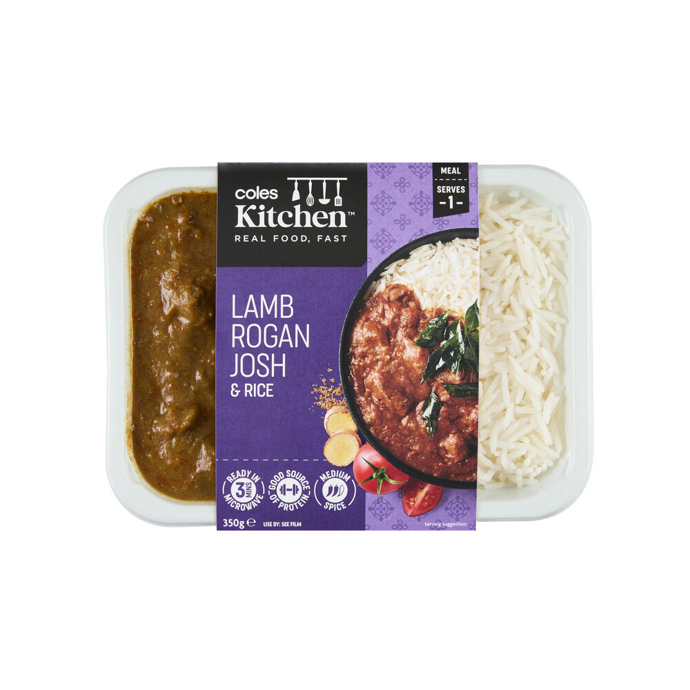 Buy Coles Kitchen Lamb Rogan Josh & Rice 350g | Coles