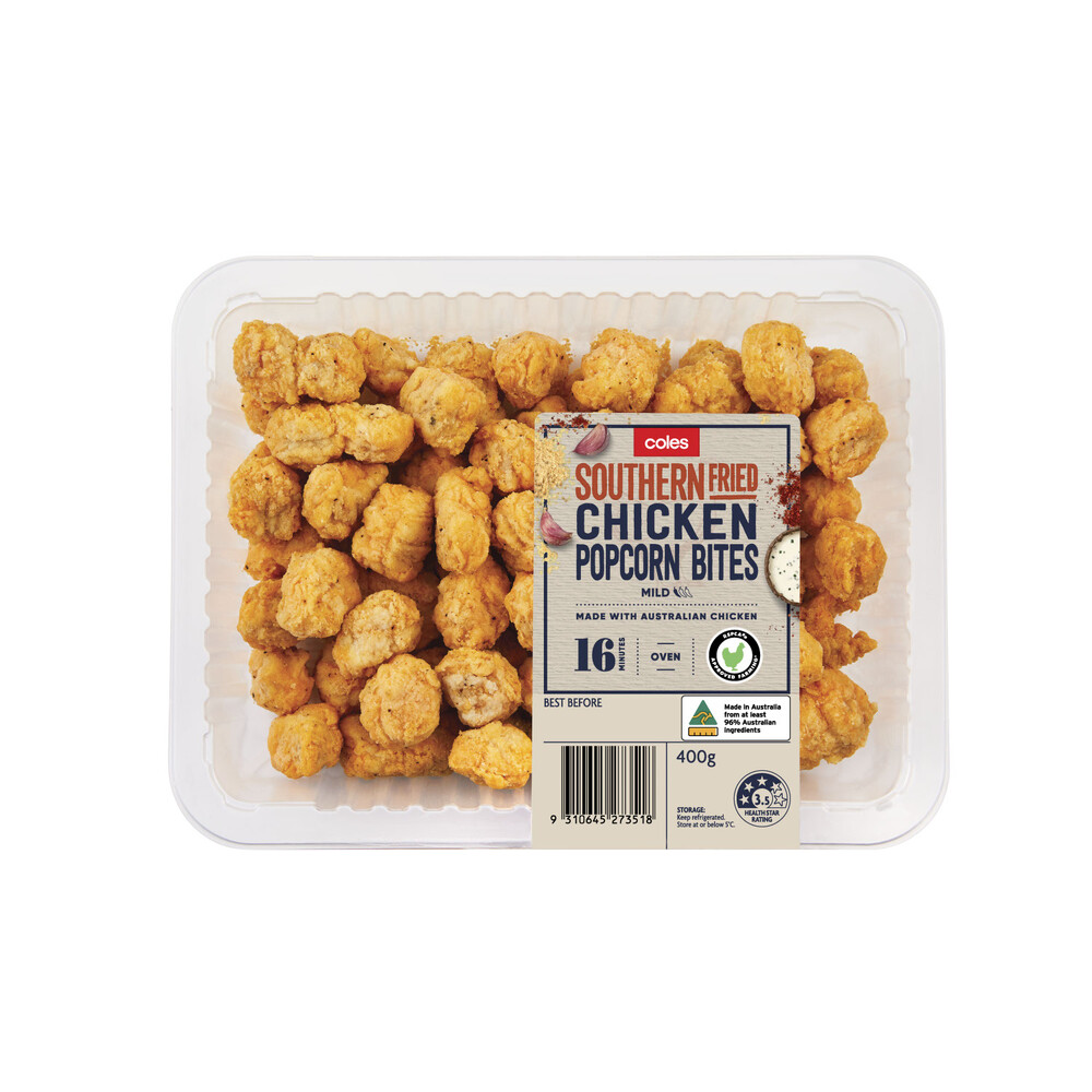 Buy Coles RSPCA Approved Chicken Popcorn Southern Fried 400g | Coles