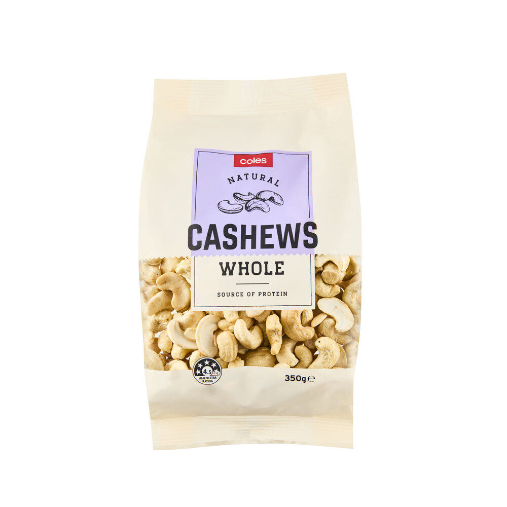 Buy Coles Natural Cashews 350g | Coles