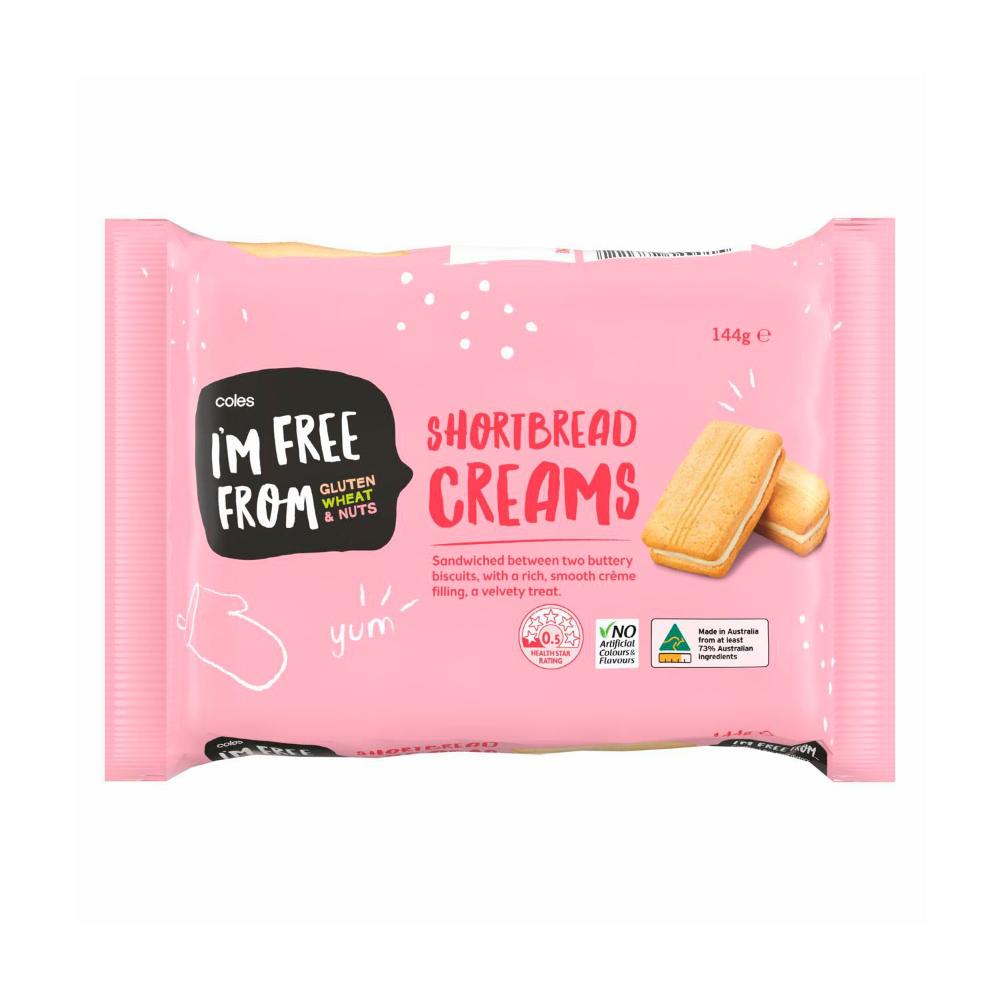 Buy Coles I'M Free From Shortbread Creams 144g | Coles