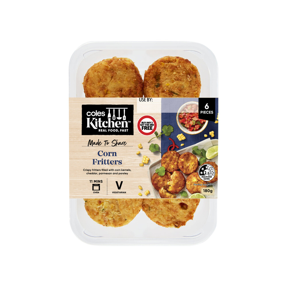 Buy Coles Kitchen Corn Fritters 180g | Coles