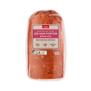 Calories in Coles Beechwood Smoked Ham Leg Portion Calorie Counter ...