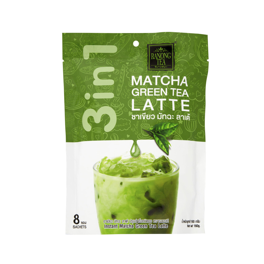 Buy Ranong Tea 3 In 1 Matcha Latte 8 Sachets 160g | Coles