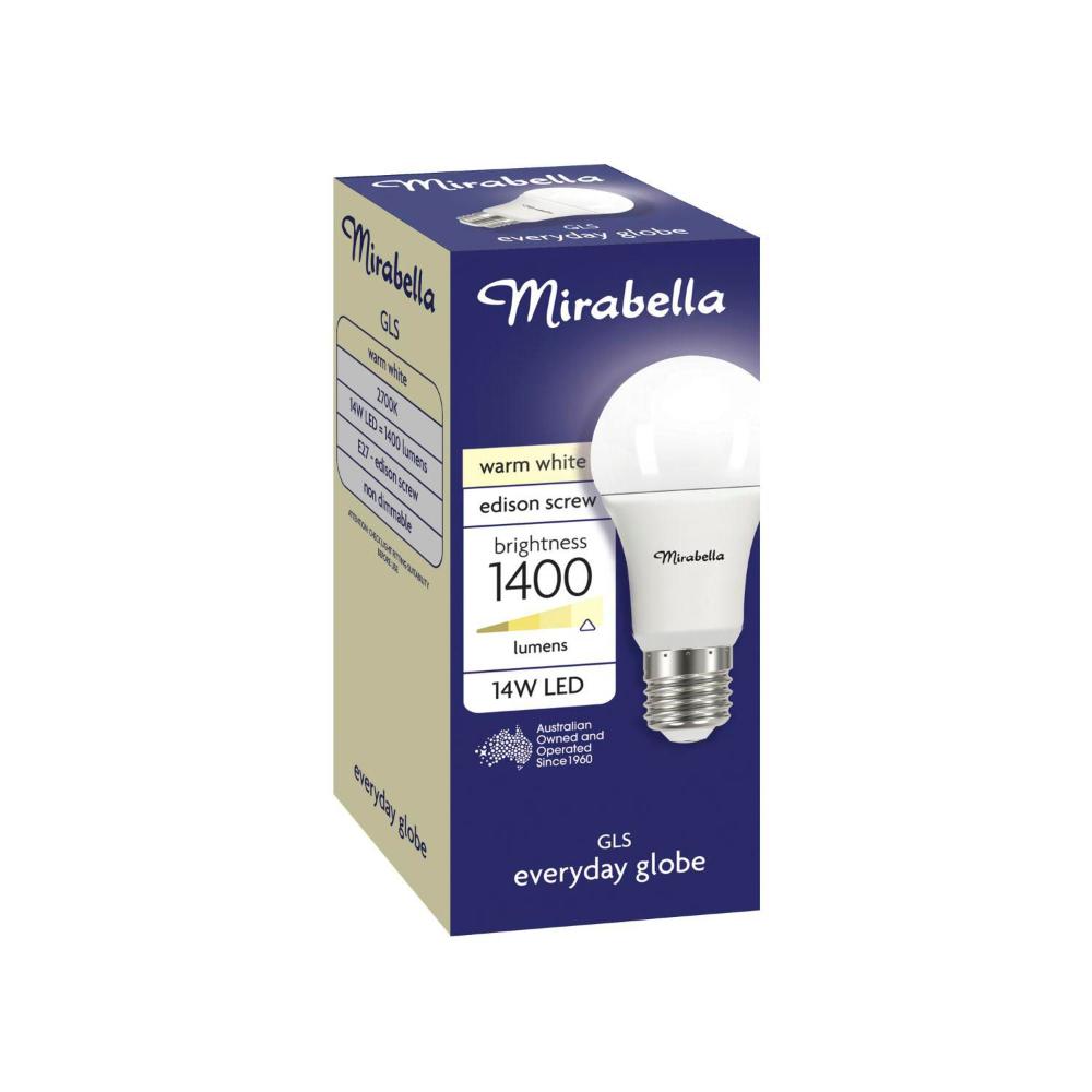 Buy Mirabella Gls Es Globe Warm White Led 14w 1400 Lumens 1 each | Coles