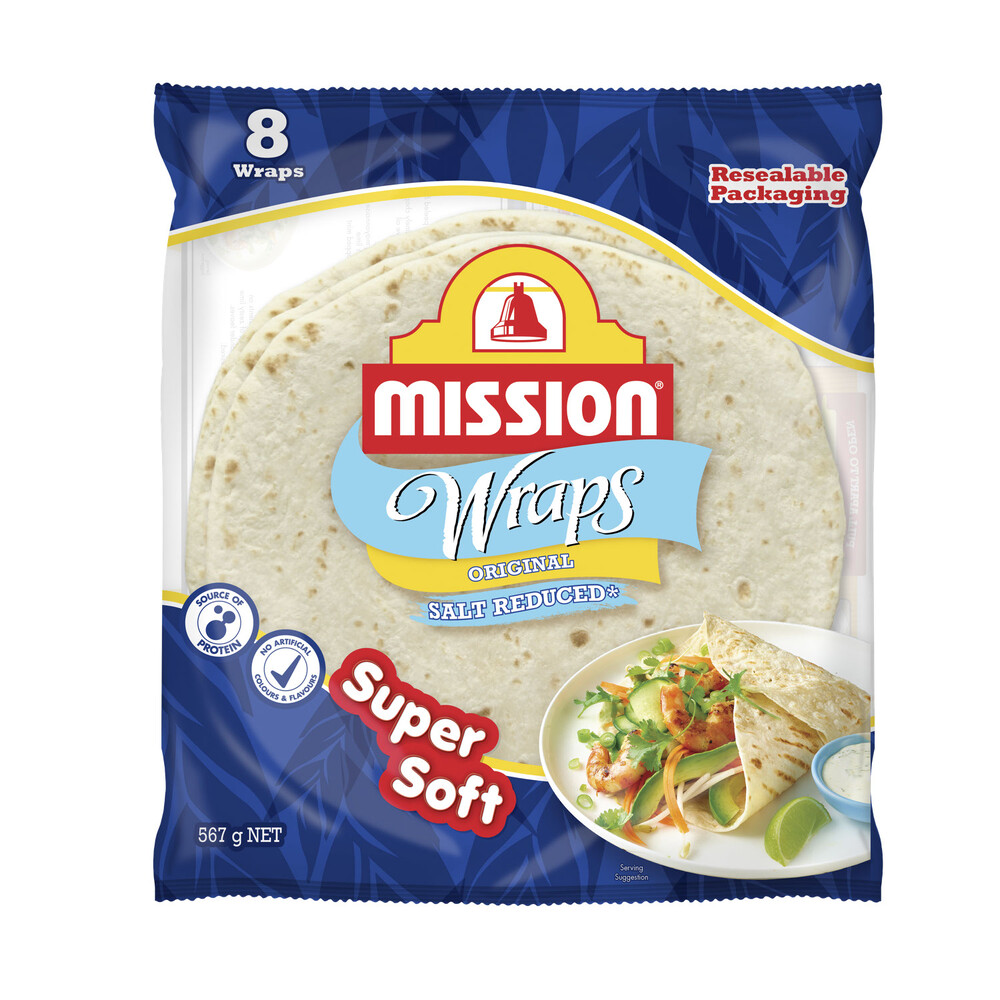 Buy Mission Salt Reduced Wraps 8 pack 567g | Coles