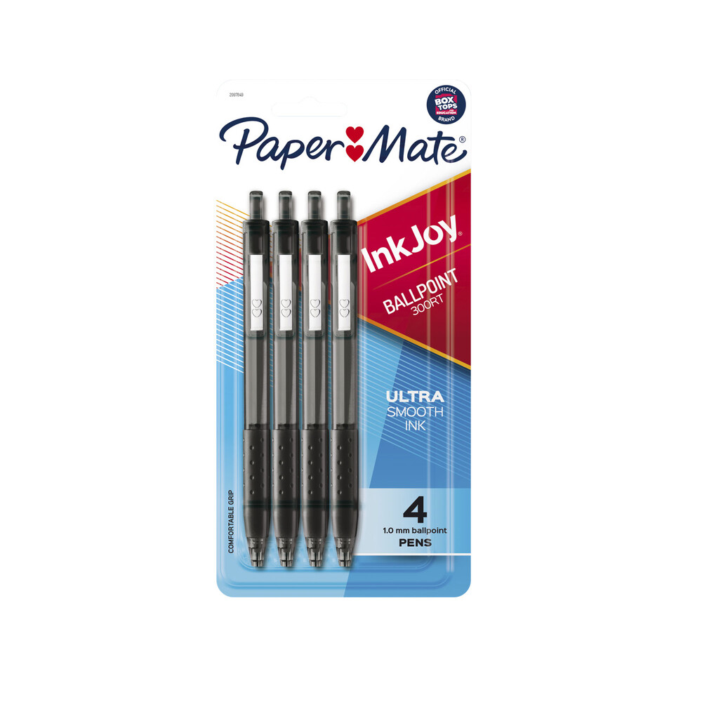 Buy Paper Mate Inkjoy Black Ball Point 4 pack | Coles