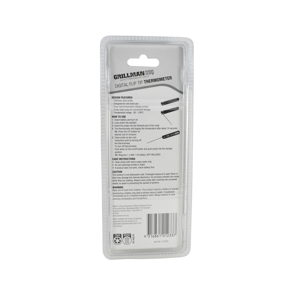 Buy Grillman BBQ Digital Flip Tip Thermometer 1 each Coles
